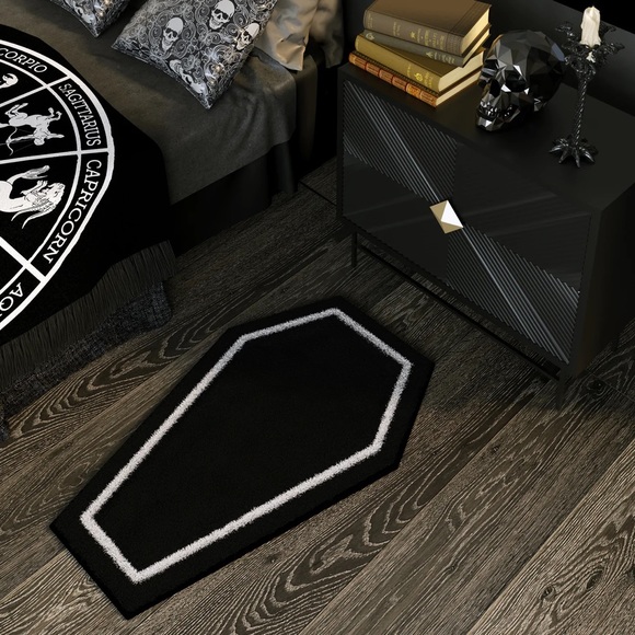 Handmade | Bath | Gothic Coffin Rug Bathroom May Halloween Decor Witchy ...